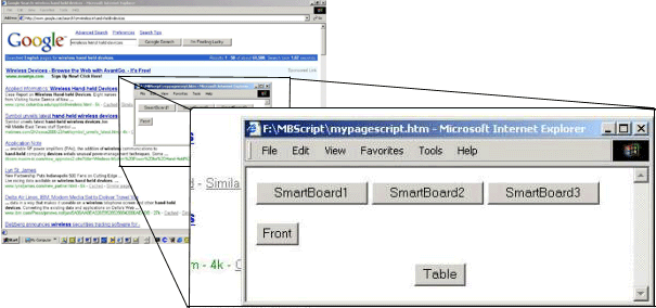 Figure 3 - Pop-up Window for Destination Selection